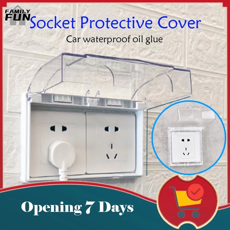 Wall Double Socket Waterproof Box Plate Switch Protection Cover Outdoor ...