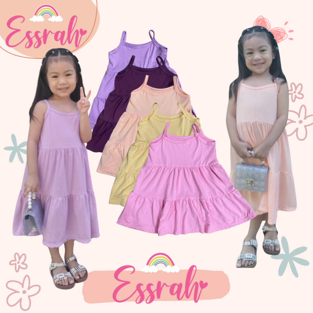 Dress for kids PLAIN ( baby girl dress daster spaghetti strap children ...