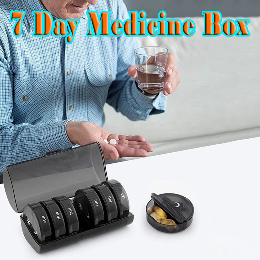 Medication Storage Box Weekly Mini Medication Organizer 7 Day Pill ...
