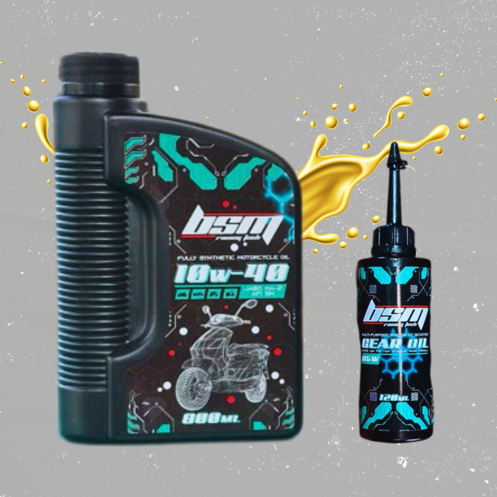 BSM Engine Oil 800ml w/ Gear Oil 120ml 10w-40 Fully Synthetic for All ...