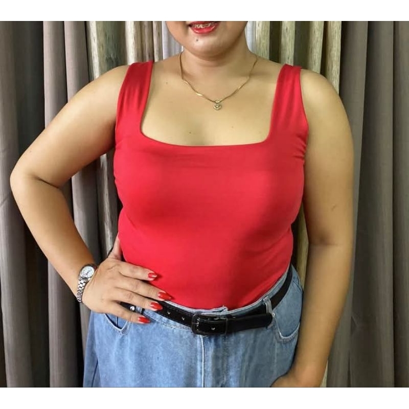 square neck double lining plus size | Shopee Philippines