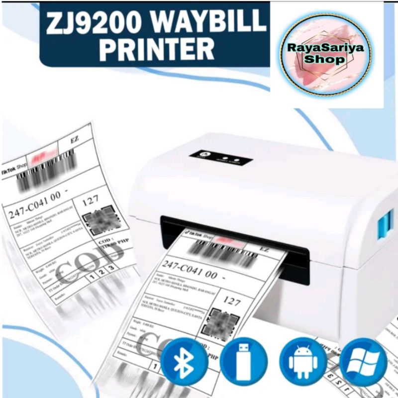 Officom ZJ9200 Waybill Printer A6 Bluetooth+USB Thermal Barcode Receipt ...