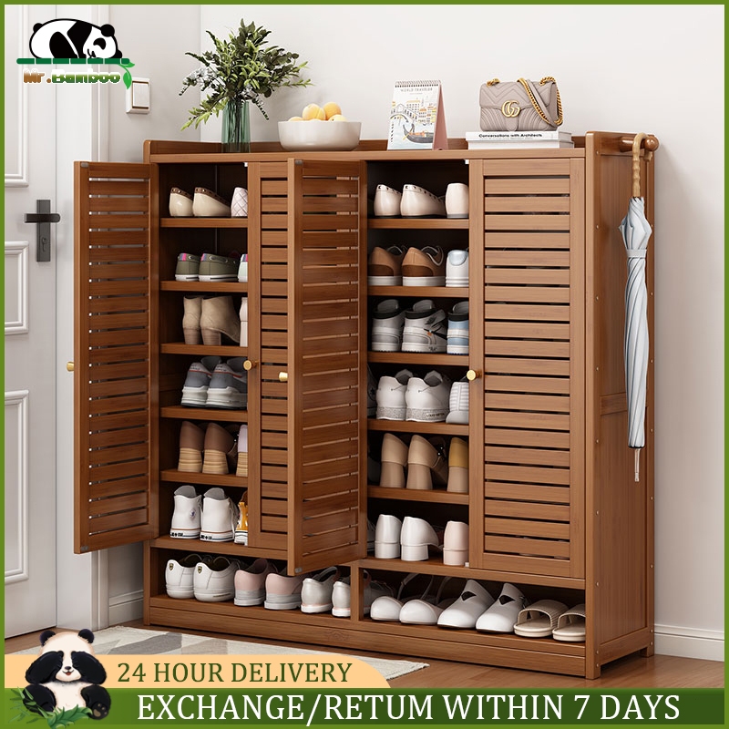 【10-year warranty】Shoe Cabinet Wooden Shoe Rack Large capacity Bamboo ...