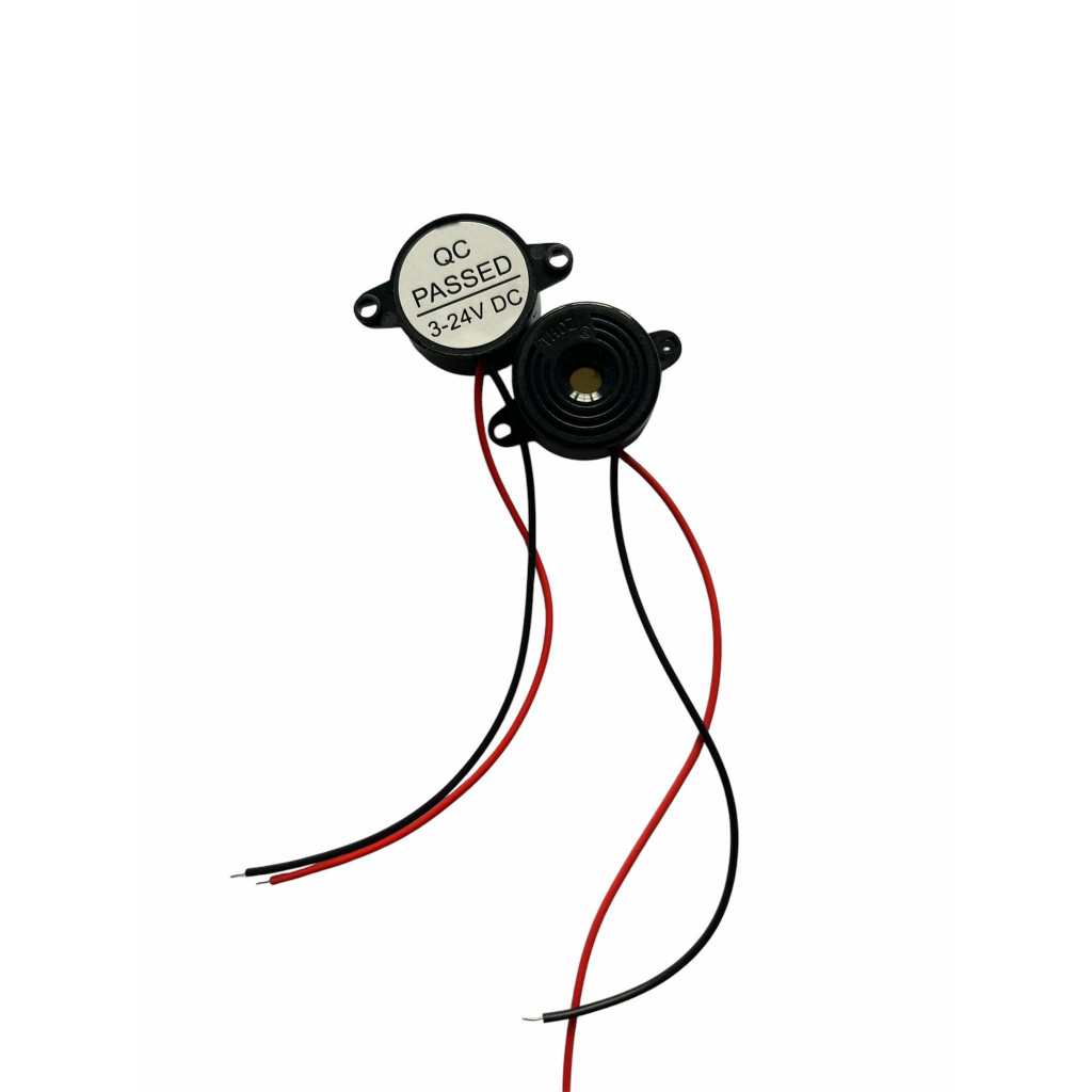 3-24V PIEZO ELECTRONIC TONE BUZZER 95DB 11CM Cable with Black Cabinet ...