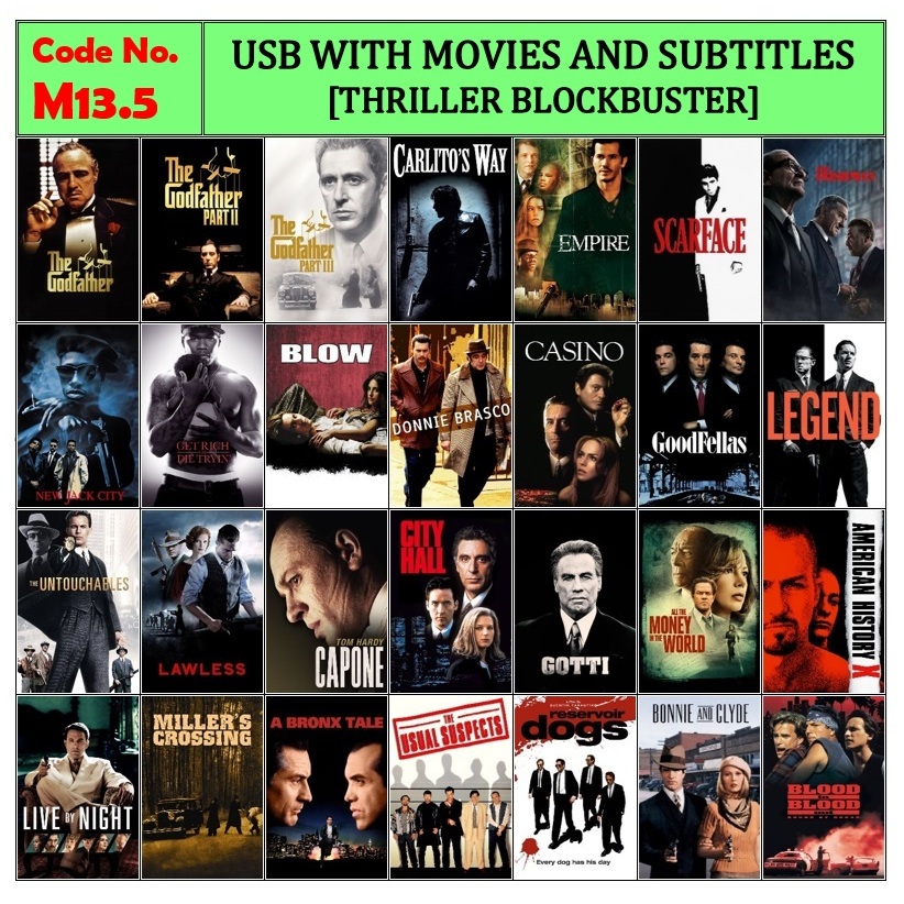 Flash Drive With Thriller Blockbuster Movies Subtitle Included Code No ...