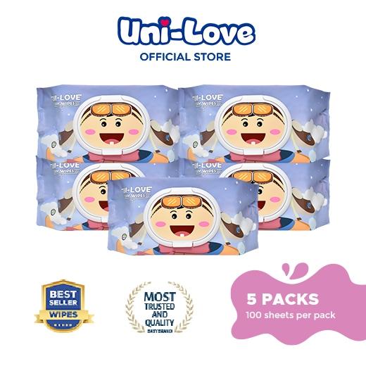 UniLove Unscented Baby Wipes (Aviation Series) 100's Pack of 5 | Shopee ...