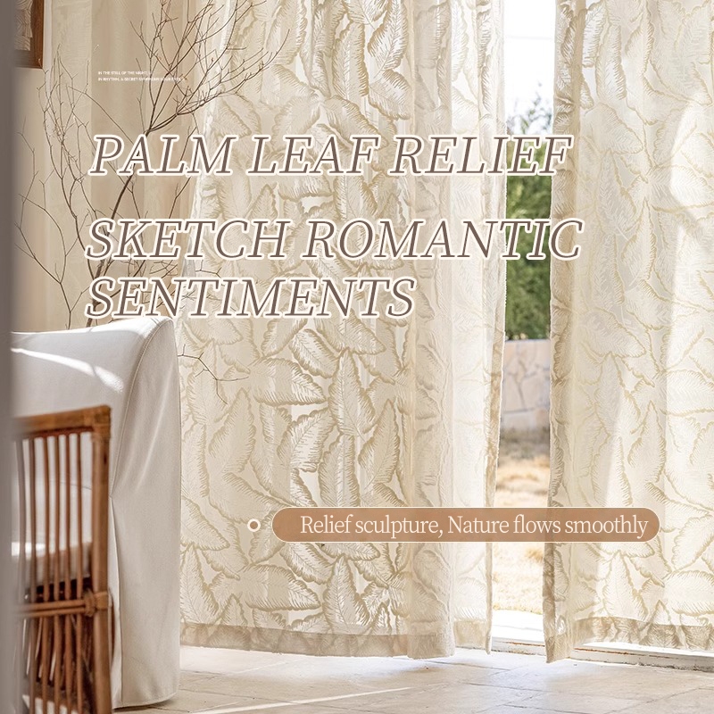 3D Relief Aesthetics Elegant Sheer Curtain for Window New Design ...