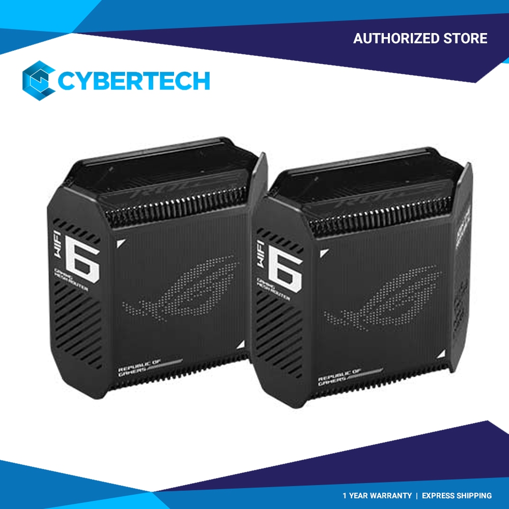 ASUS ROG Rapture GT6 BLACK WiFi 6 Tri-Band Gaming Mesh WIFI System (2 ...