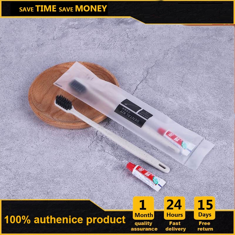 100 Pack Disposable Toothbrush with Toothpaste Individually Wrapped ...