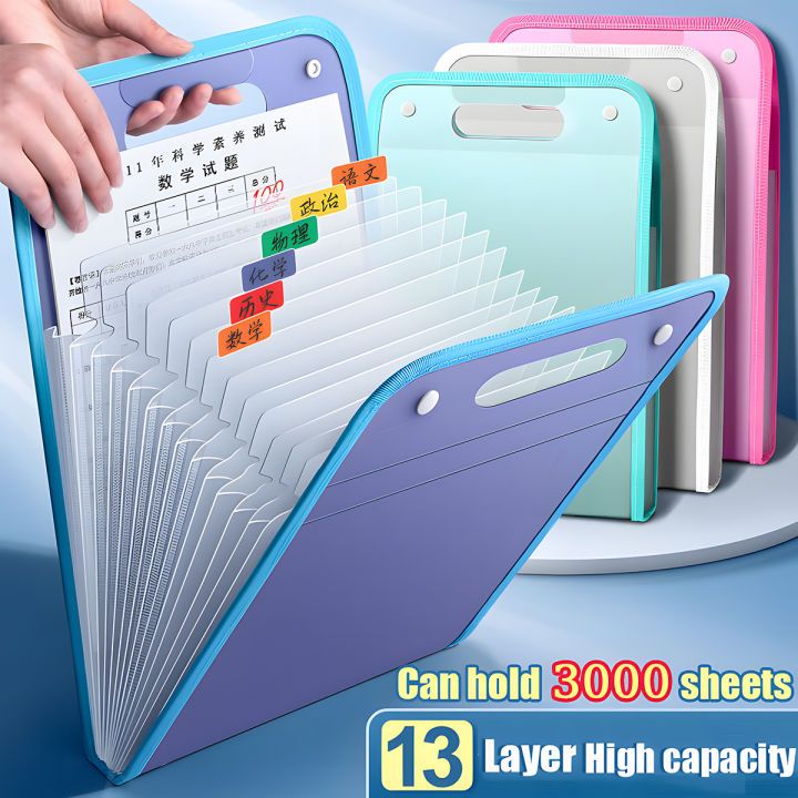 File Organizer Document Storage 13 layer test paper Folder Waterproof ...