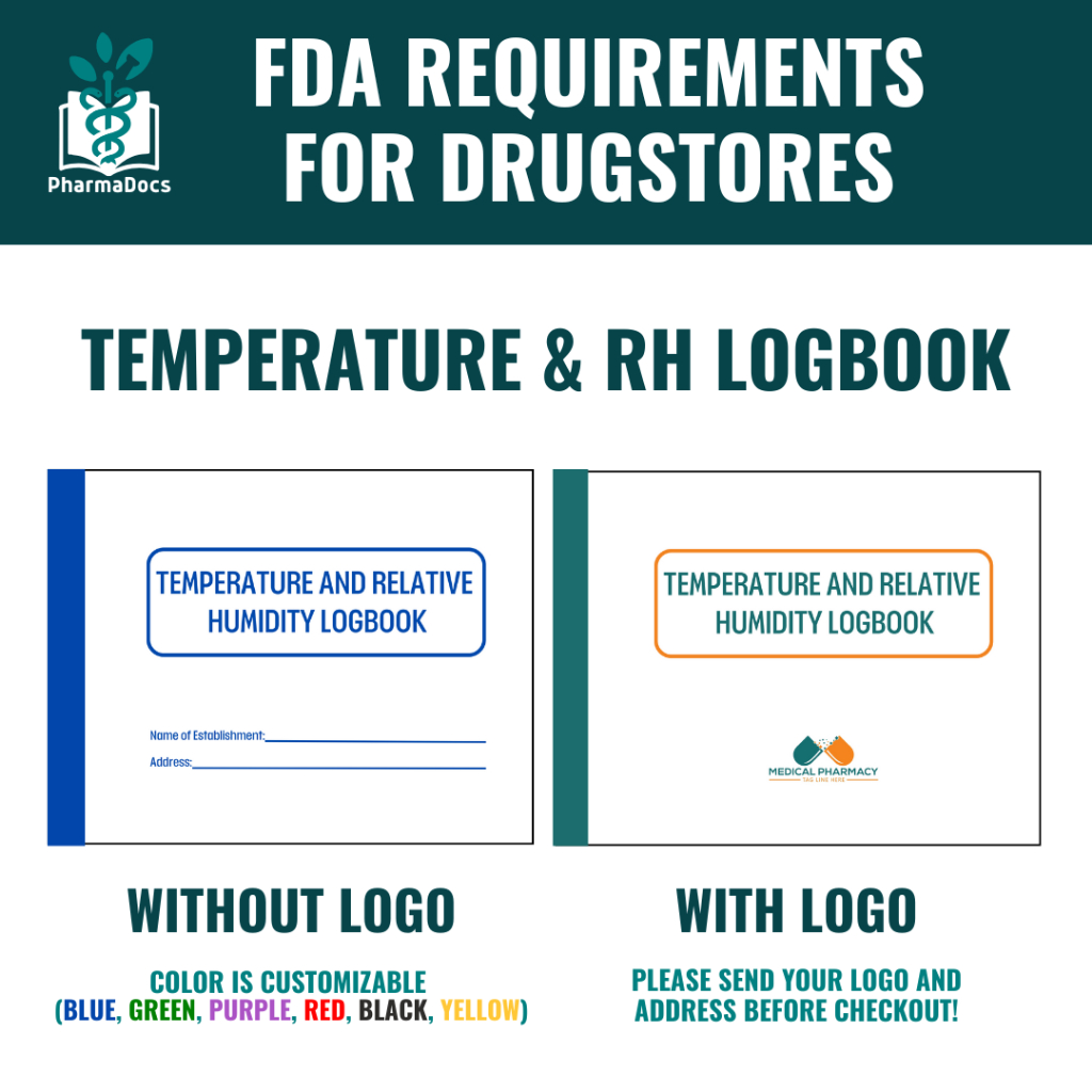 NEW FORMAT Temperature & RH Logbook for Drugstores (FDA Requirement ...