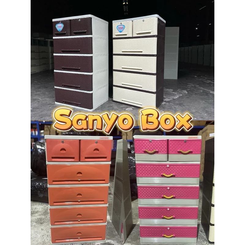Sanyo Box 8000-5L rattan cabinet storage drawer with key good quanlity ...