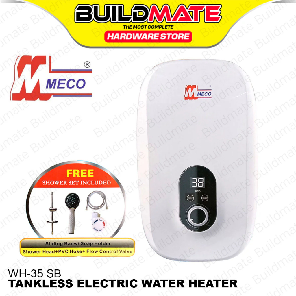 BUILDMATE Meco 3500W Manual Control Tankless Electric Water Heater With ...