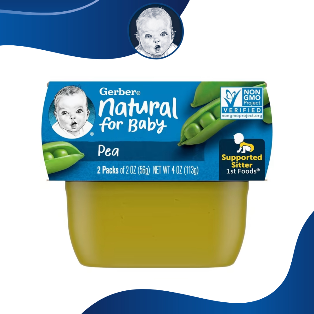 Gerber, Natural for Baby, 1st Foods, Pea, 2 Pack, 2 oz (56 g) Each ...