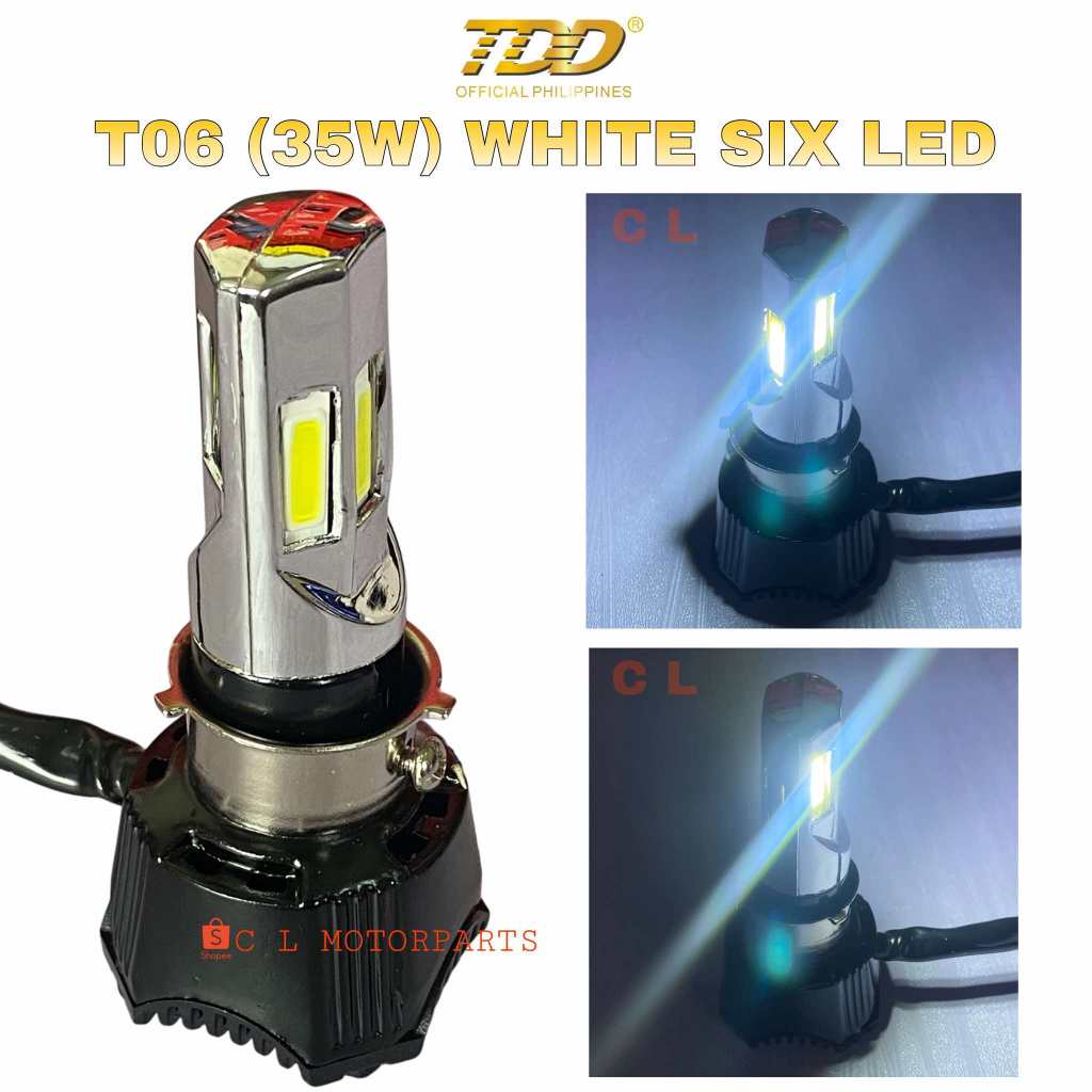 TDD T06 35W (WHITE) SIX LED UNIVERSAL MOTORCYCLE HEADLIGHT | Shopee ...