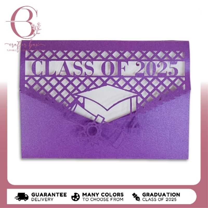 Lasercut Die Cut Graduation Class of 2025 5x7 5R Envelope Invitation ...