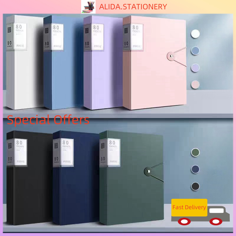 Morandi A4 Transparent Button Folder Paper Storage Multi-layer File ...