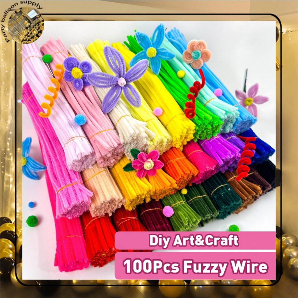 Fuzzy Wire Chenille Stems Diy Handicraft Material Packaging Plush Tube ...