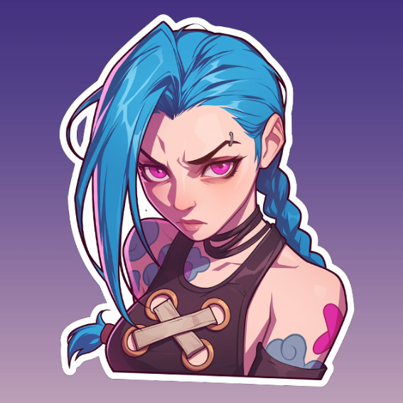League Of Legends Jinx Vynil Sticker Waterproof for Motors, Tumbler ...