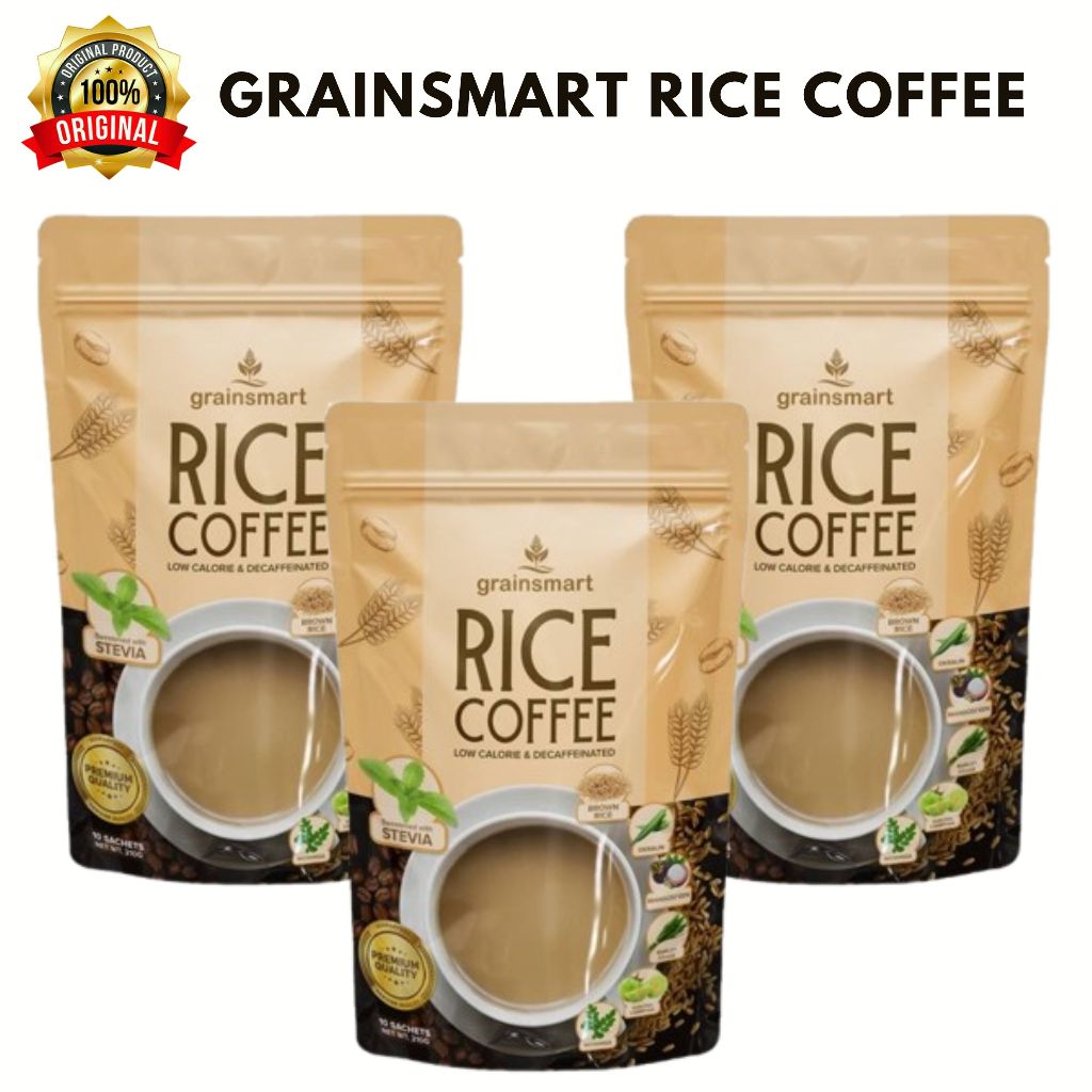 100% Authentic Grainsmart Rice Coffee Low Calorie & Decaffeinated (3 ...