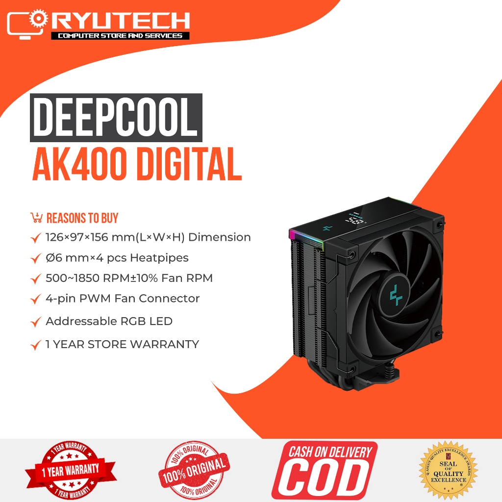 DEEPCOOL AK400 DIGITAL - Addressable RGB Led | Shopee Philippines