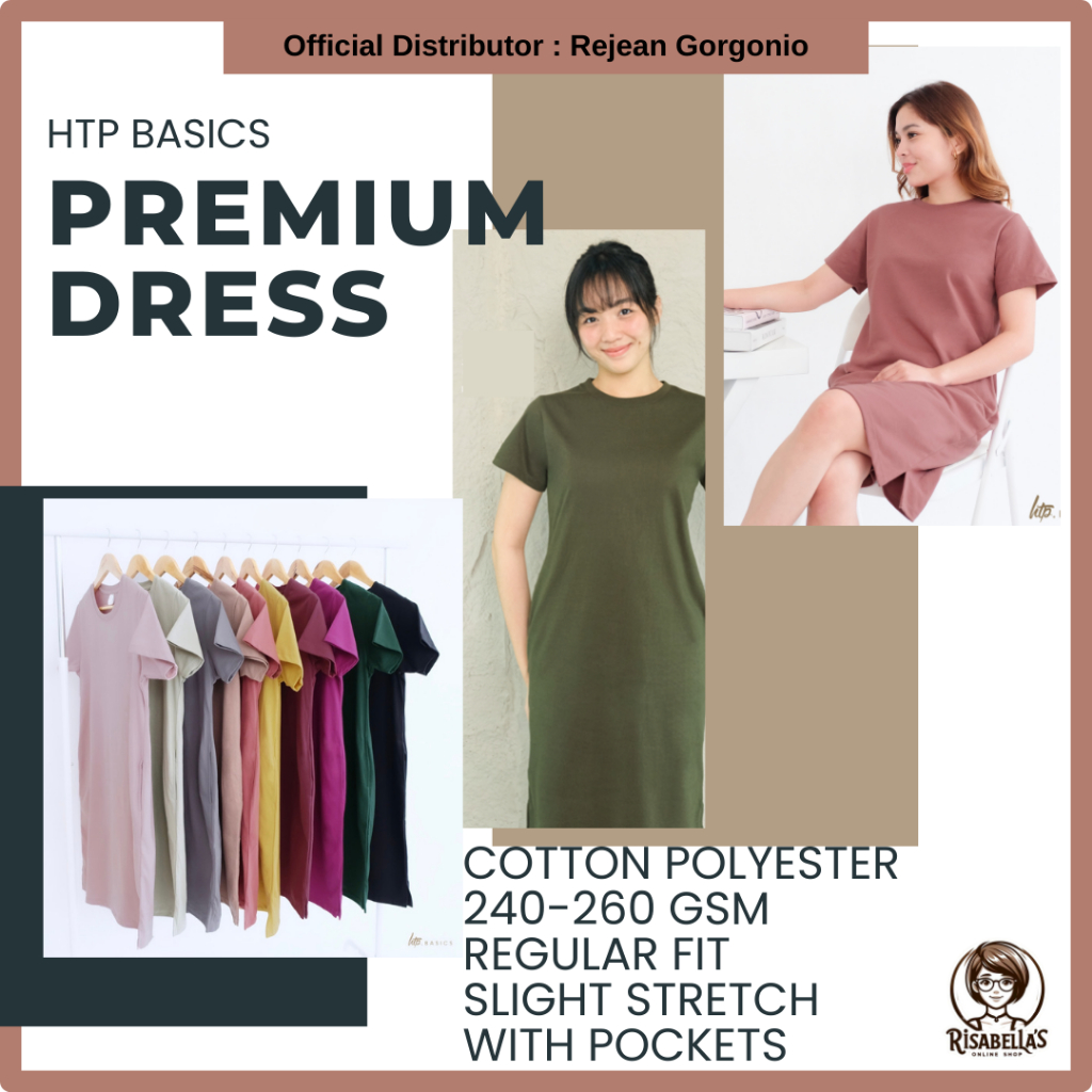 HTP Basics Premium Dress - Cotton Polyester Fabric - With Pockets and ...