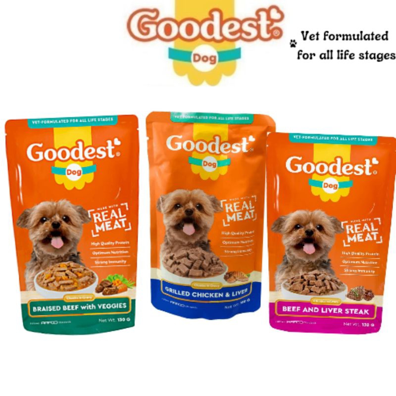 Goodest Dog food pouch 130g wet food Vet formulated for all life stages ...