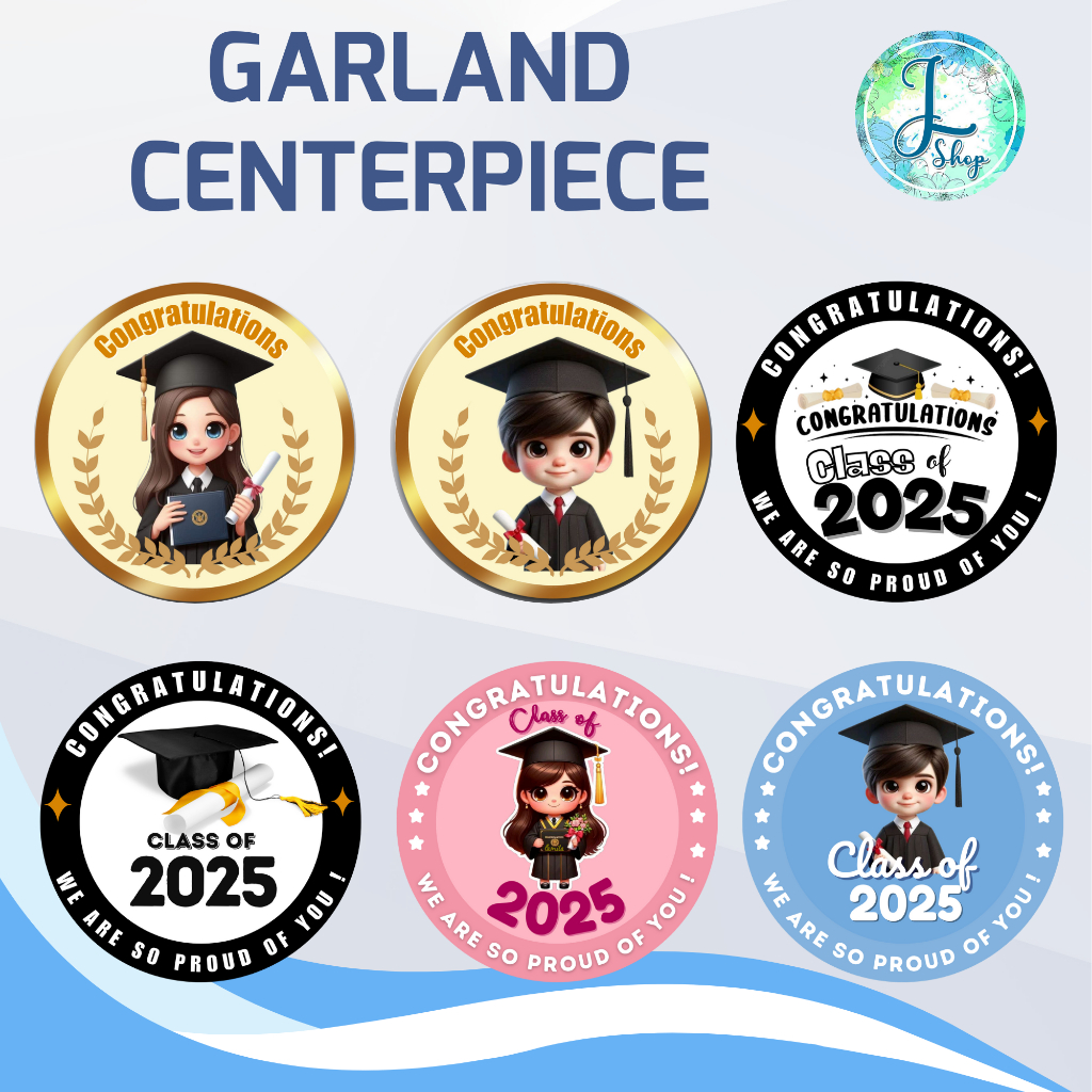 12pcs Graduation Logo / Garland Centerpiece l 2.5x2.5 inches | Shopee ...