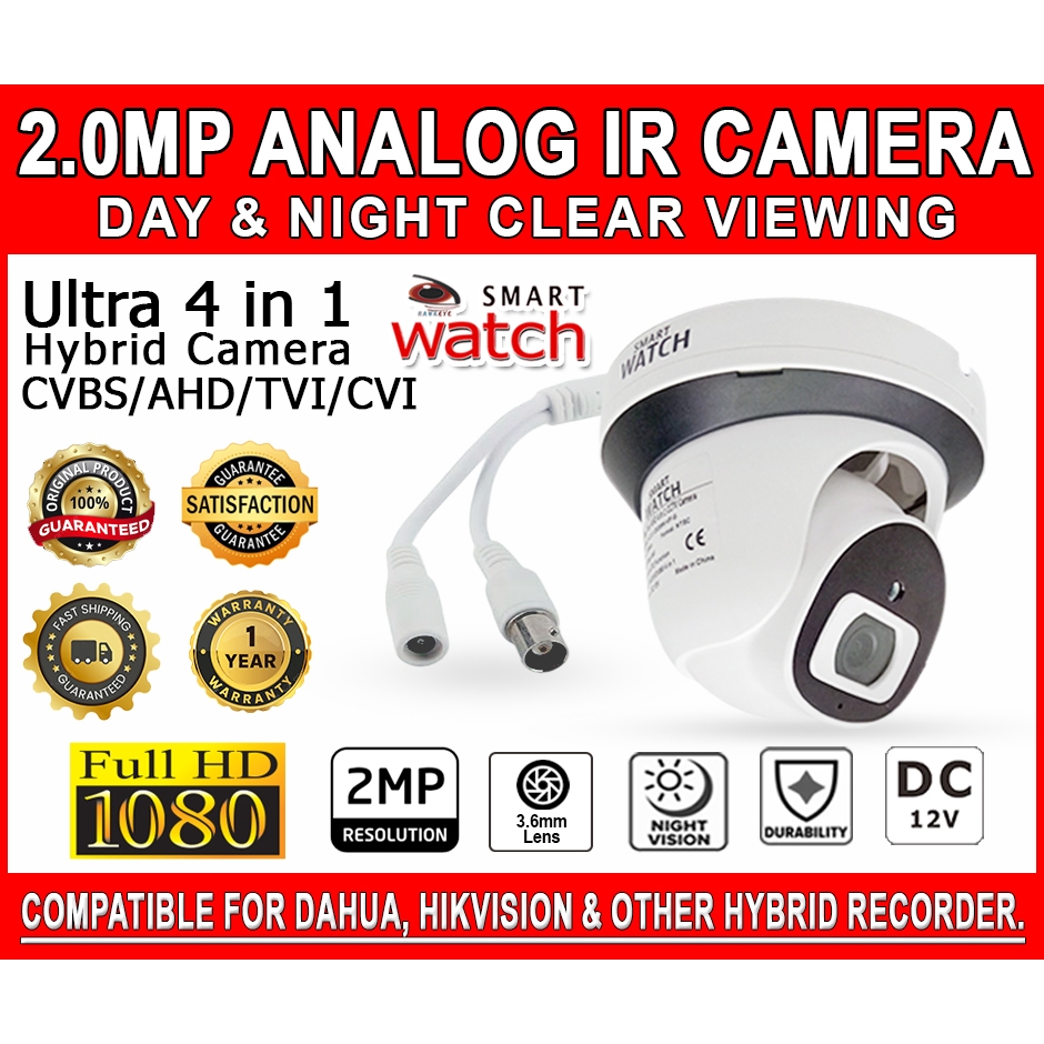 2MP CCTV CAMERA HC D039W SMARTWATCH ANALOG 1080P HD INFRARED NIGHT ...