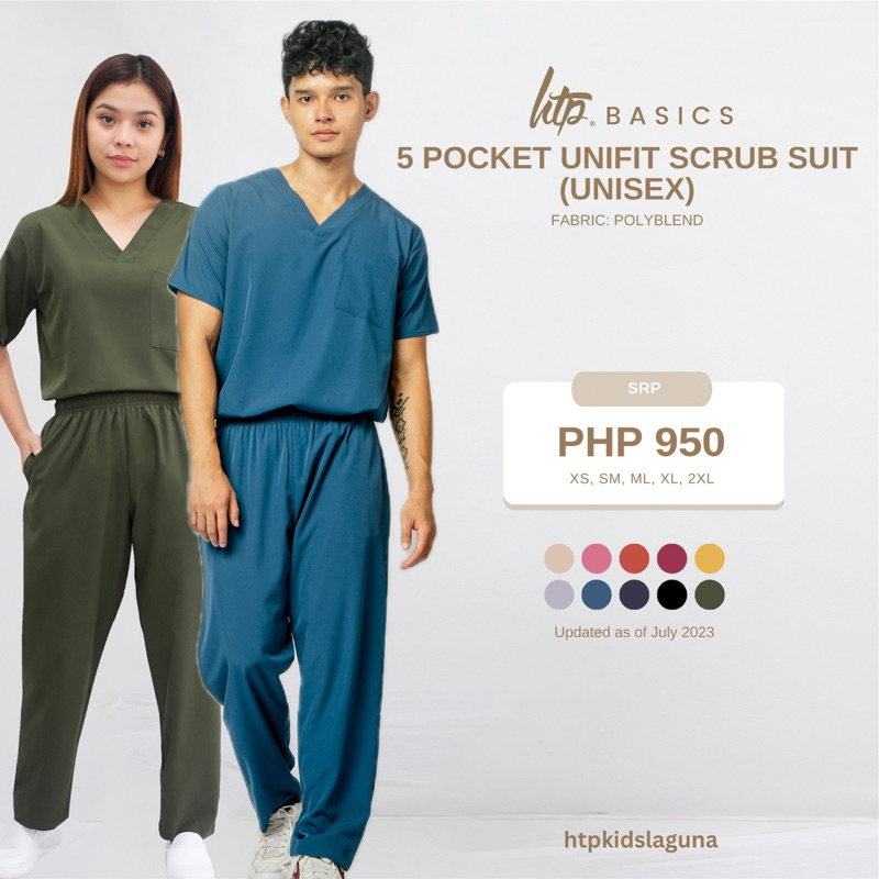 HTP Basics - 5 Pocket Unifit Scrub Suit (Unisex) | Shopee Philippines