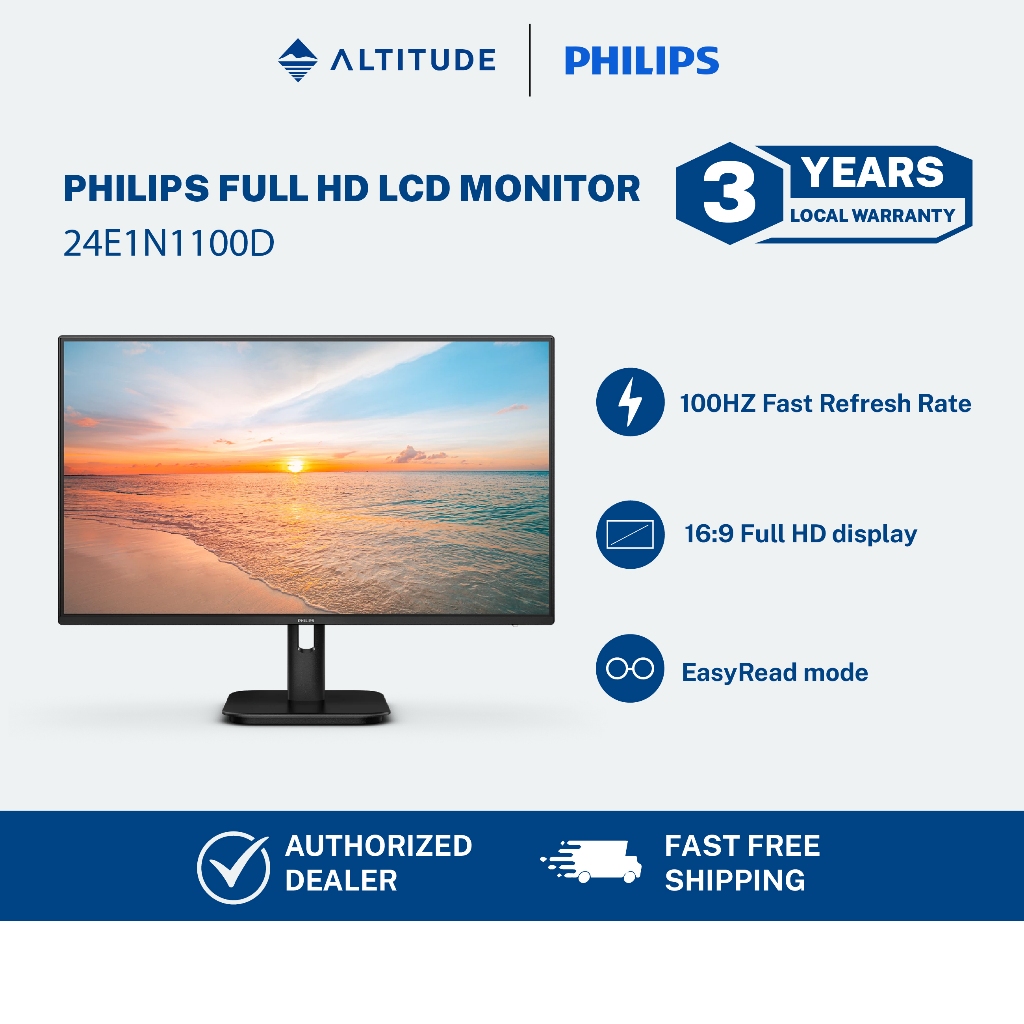 Philips Monitor 24E1N1100D 1920X1080 IPS 100HZ 23.8" | Shopee Philippines
