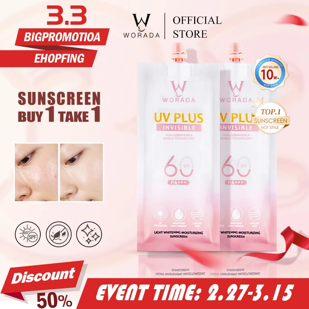 FDA Approved WORADA UVA/UVB SPF60 PA+++ Portable Sunscreen New Upgraded ...