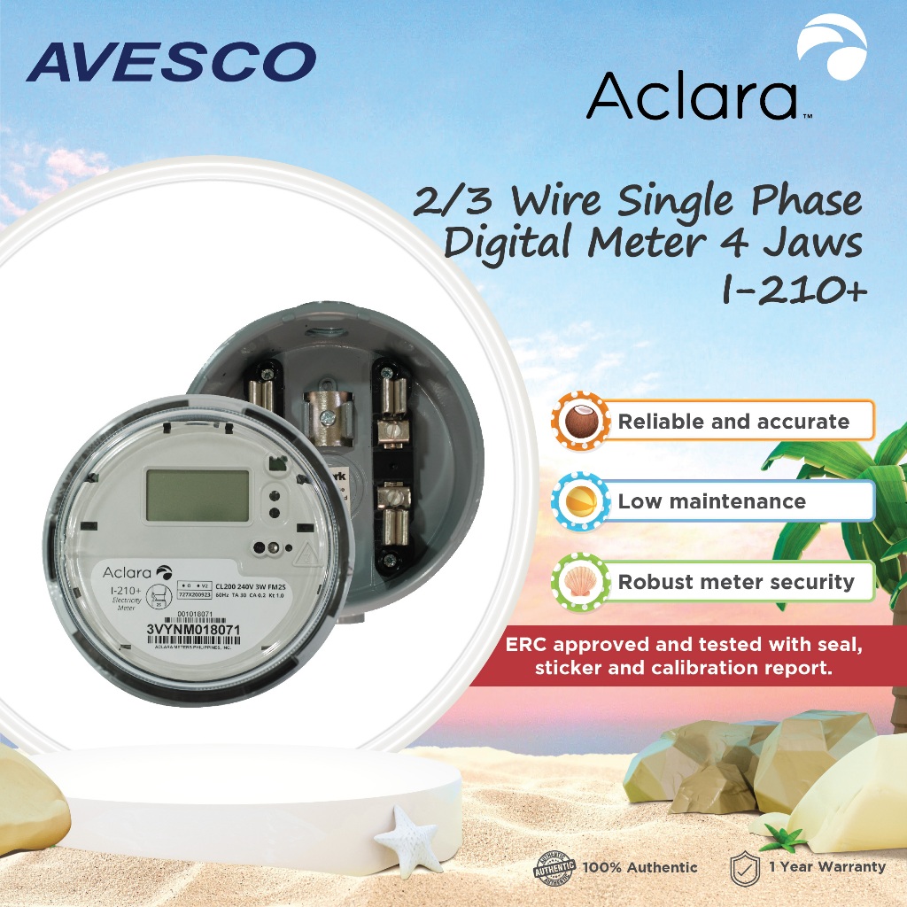 Aclara | 2/3 Wire Single Phase Digital Motor 4 Jaws | I-210 ...