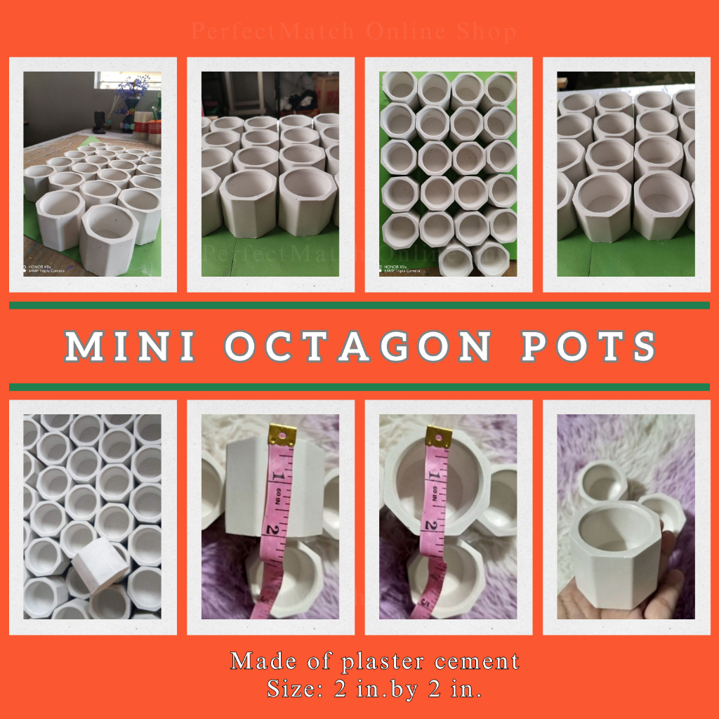 White Mini Octagon Pots 2x2 inches for candle vessel or small and ...