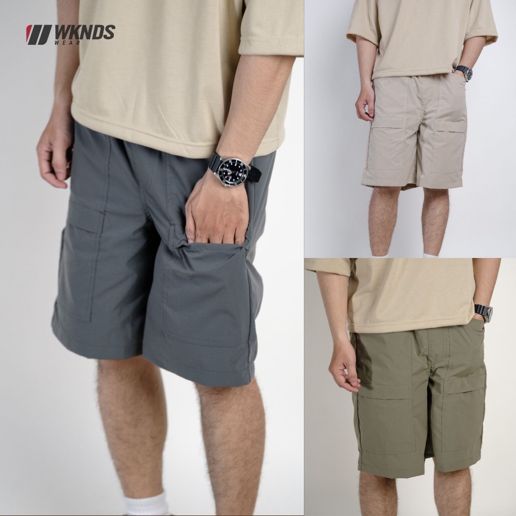 WKNDS Gear Shorts Lightweight Nylon Front Pocket Knee Level Shorts for ...