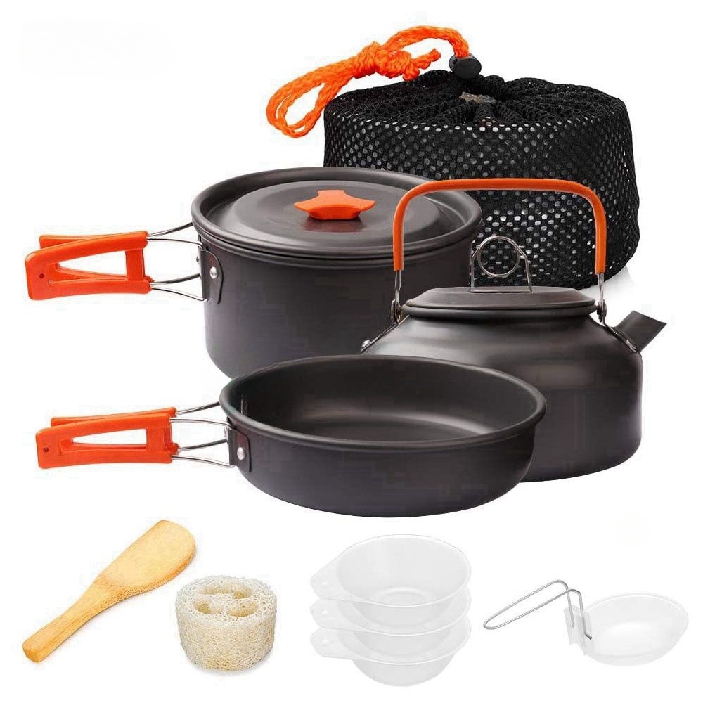 13pcs Camping Cookware Kit Camping Cooking Set Hiking Picnic Pot ...