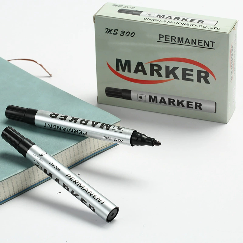 Permanent Marker Pen Black Waterproof 1box/12pcs ms300 school supplies ...