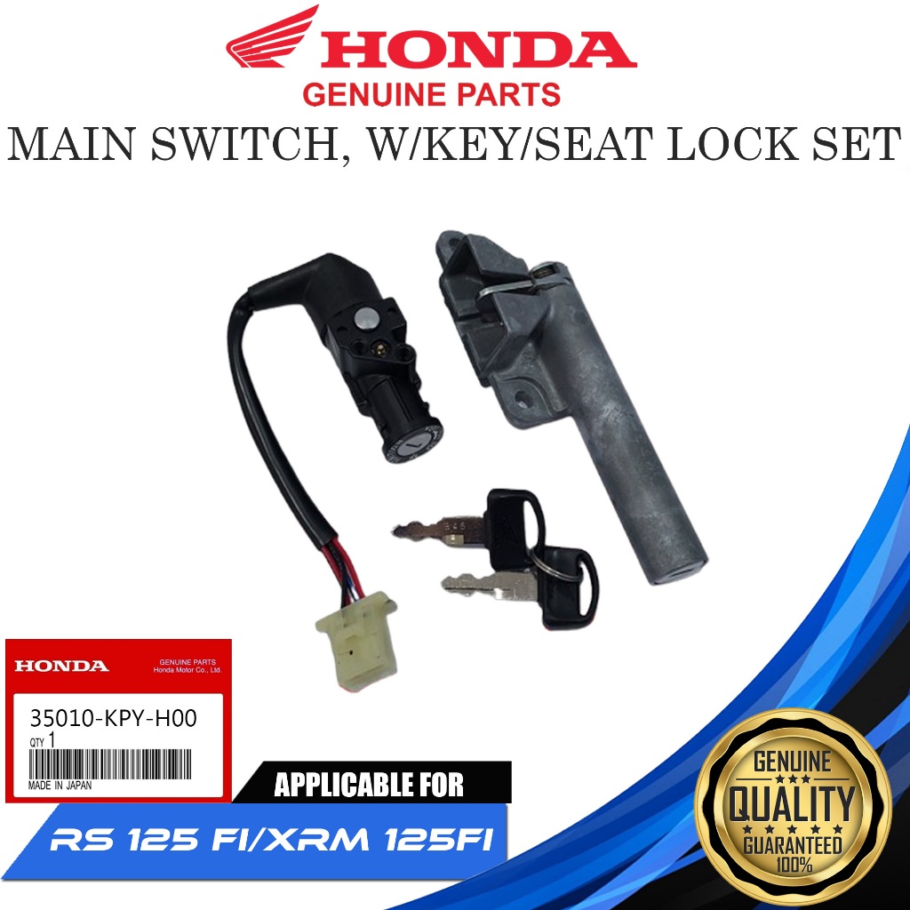 HONDA GENUINE MAIN SWITCH, W/KEY/SEAT LOCK SET FOR XRM 125 FI / RS 125 ...