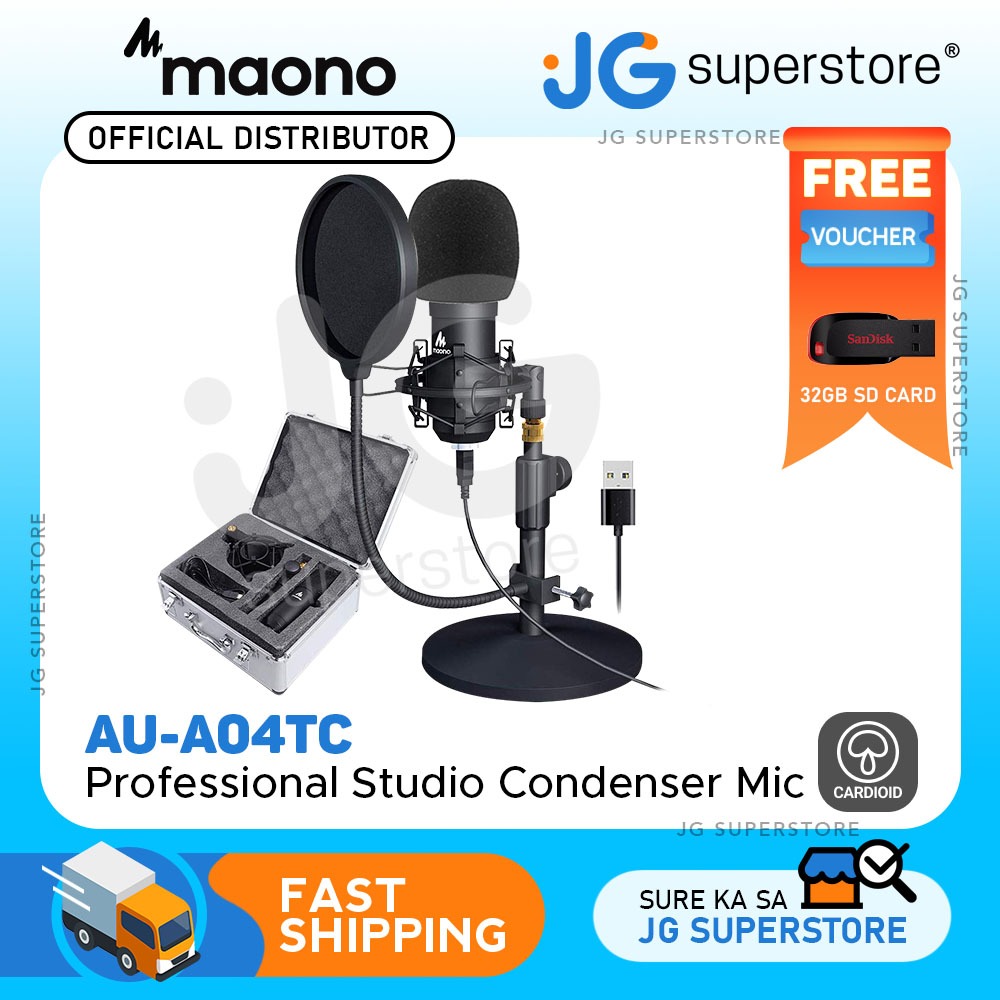 Maono AU-A04TC Professional Studio Cardioid Condenser USB Podcast ...