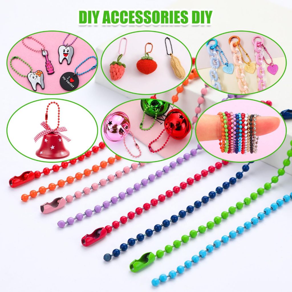 ManilaGo 10Pcs 2.4mm*10cm Ball Bead Chains fits KeyChain handtag ...