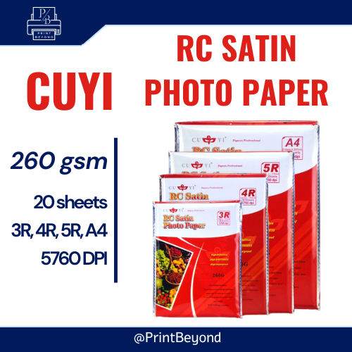 CUYI RC Satin Photo Paper Resin Coated Inkjet Photo Paper 260gsm 3R/4R ...