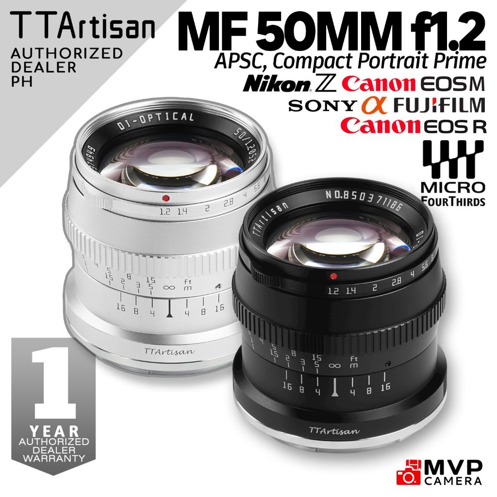 TTARTISAN 50mm f1.2 Compact Portrait Prime Ultrafast Manual Lens TT ...