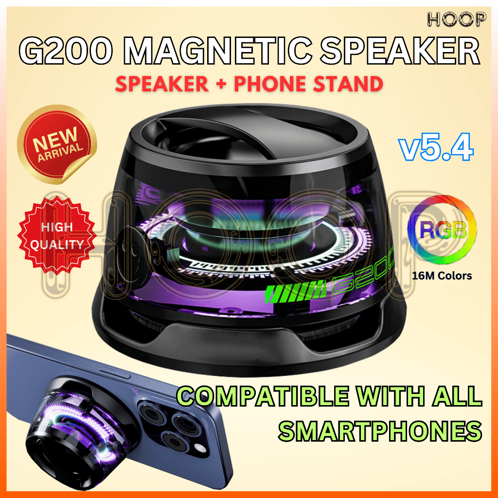 Original G200 RGB Mini Magnetic Intelligent Speaker Phone Stand 9D ...