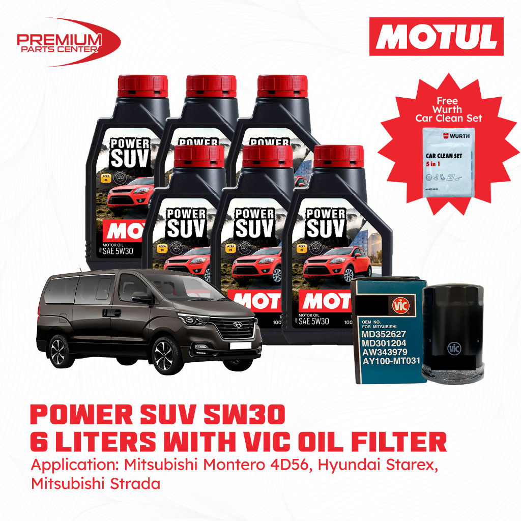 Motul POWER SUV 5W-30 Fully Synthetic 6 Liter Bundle For Mitsubishi ...