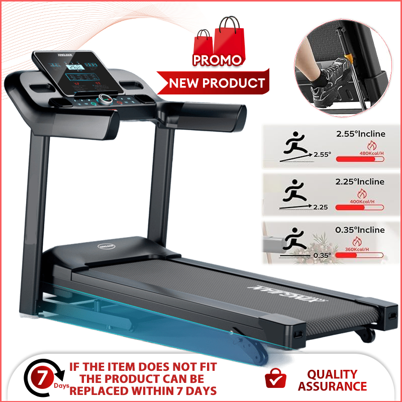 Pro Series 300lbs Home Treadmill One-Touch Slope Control｜Heart Rate ...