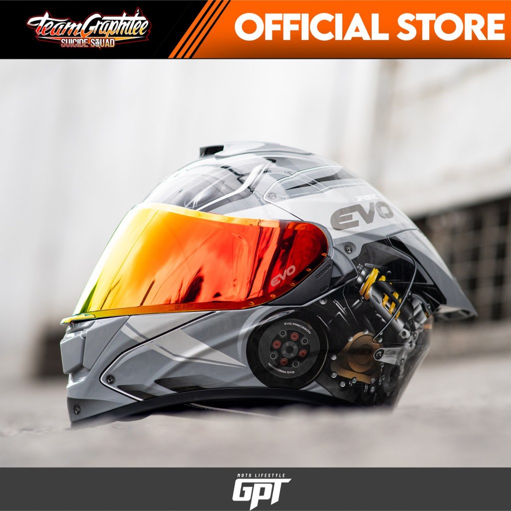 EVO HELMET GT PRO RR Full Face (DUAL VISOR) w/ free clear lens | Shopee ...