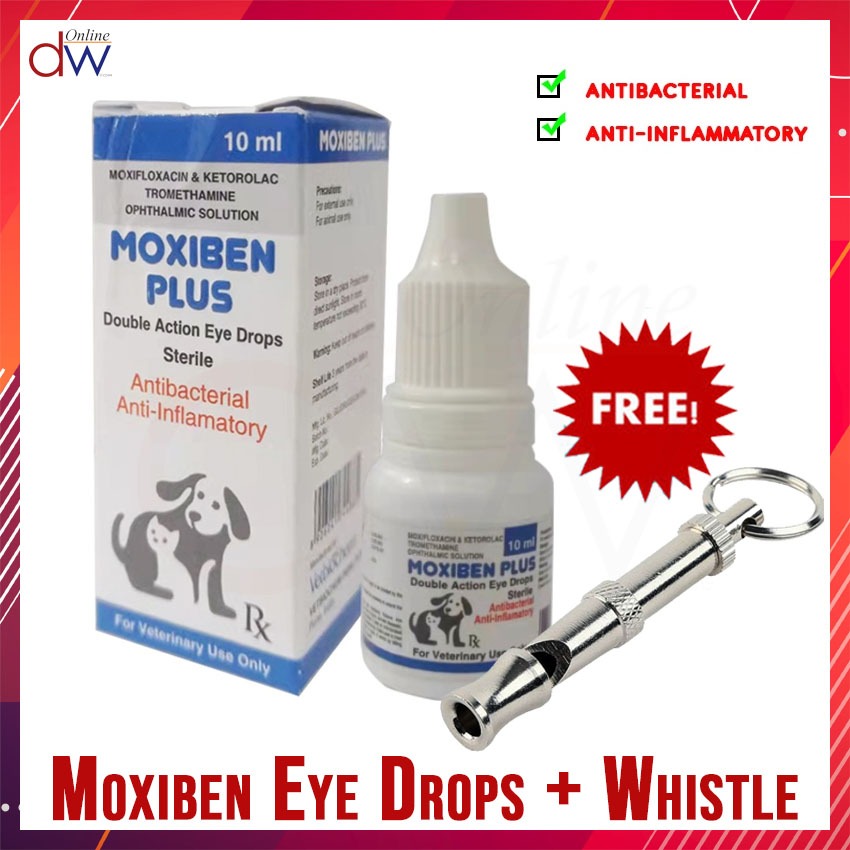 (WITH FREE) Moxiben Plus Pet Eye Drops Antibacterial Tear Stain 10ml ...