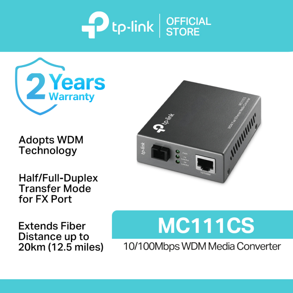 TP-Link | MC111CS | 10/100Mbps | WDM | Media Converter | Shopee Philippines
