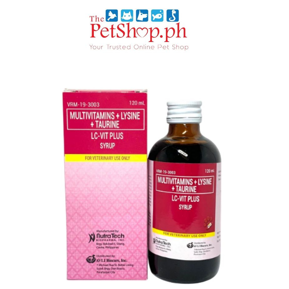 LC-VIT PLUS Syrup Multivitamins + Lysine + Taurine 120ml Cat/Kitten ...