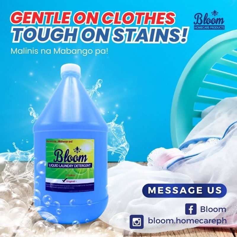 Bloom Premium Liquid Laundry Detergent 1 Gallon 1 Liter FDA | Shopee ...